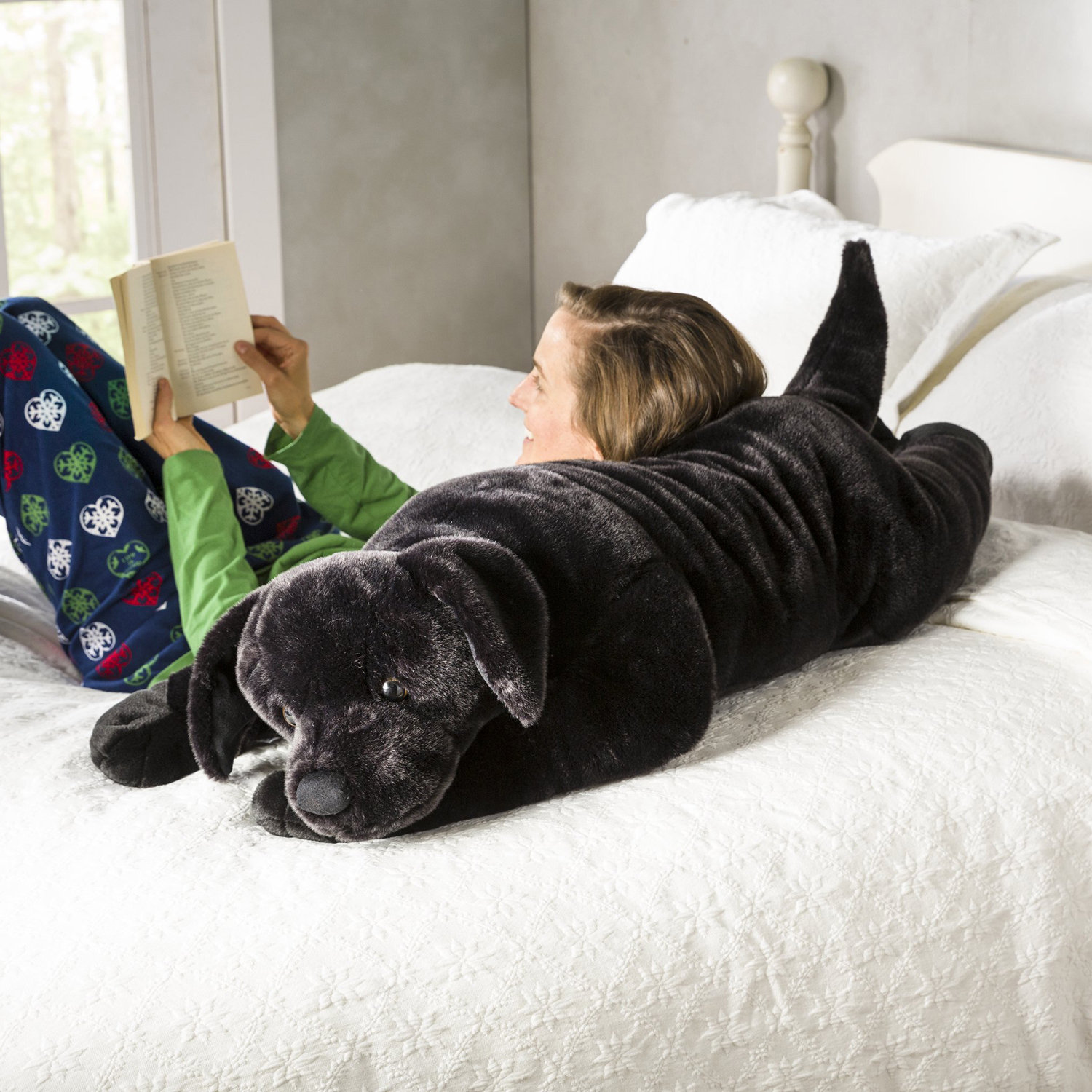 Plow & Hearth Labrador Retriever Plush Cuddle Animal Body Pillow ...