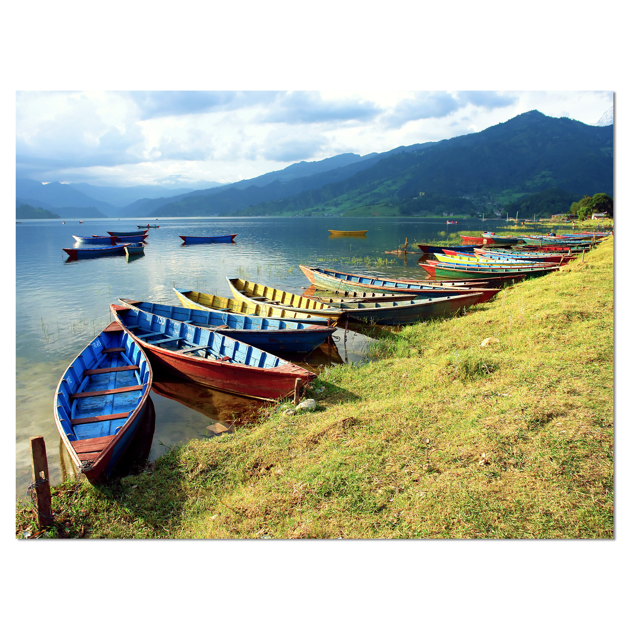 Design Art Color Boats in Phewa Lake - Boat Canvas Art Print | Wayfair