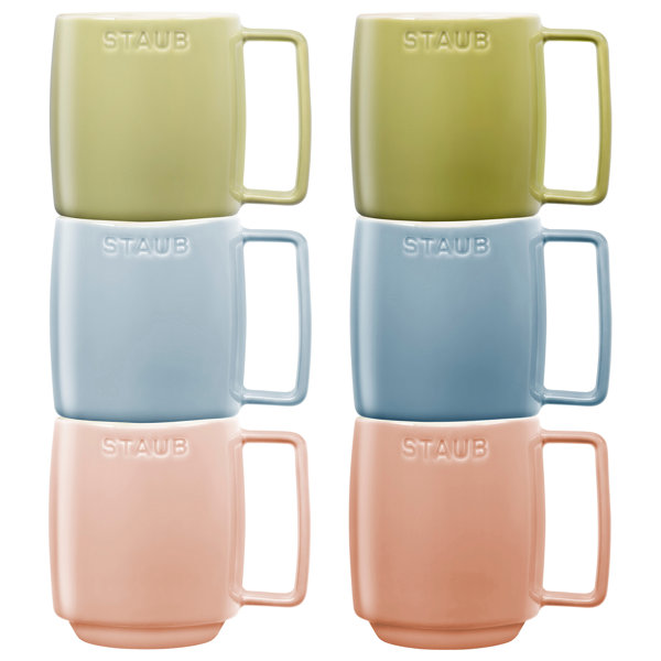 Staub Ceramic Dinnerware 6-Pc 12 Oz. Mug Set - Macaron Pastels | Perigold
