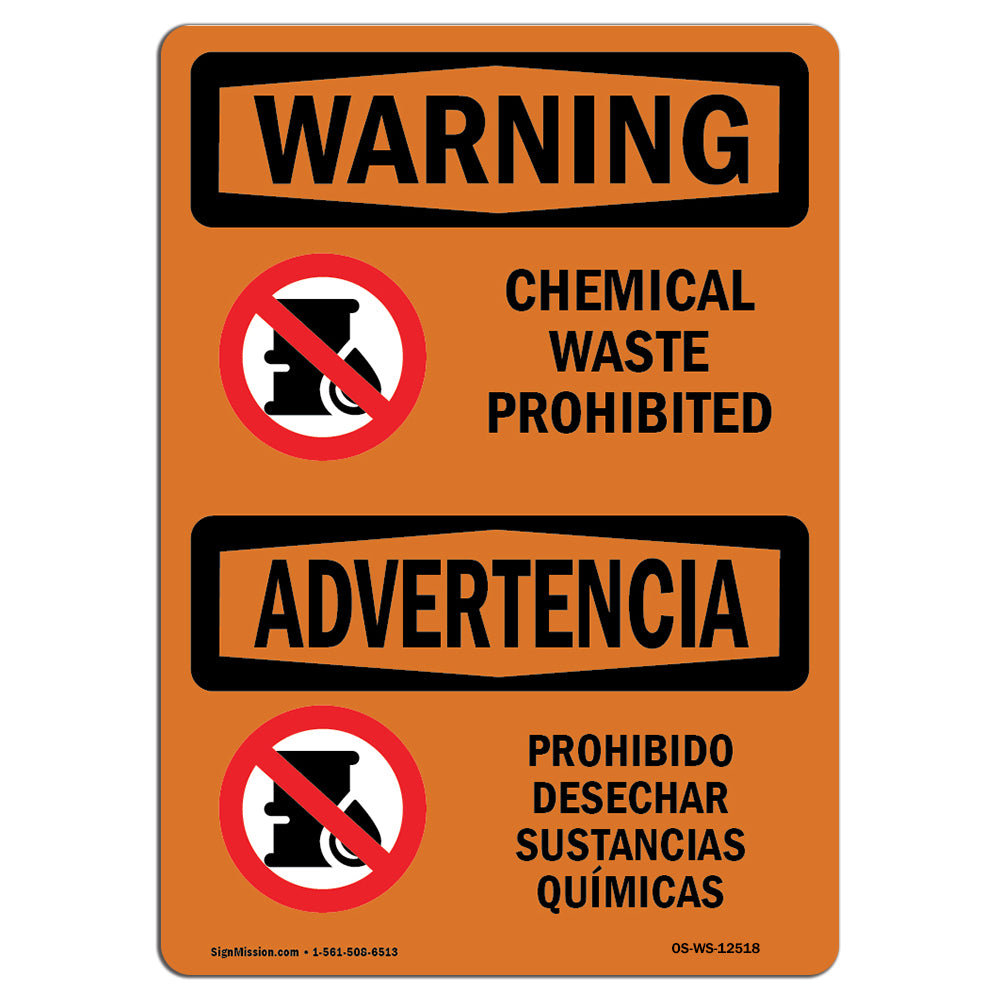 SignMission Chemical Waste Prohibited Bilingual Sign | Wayfair