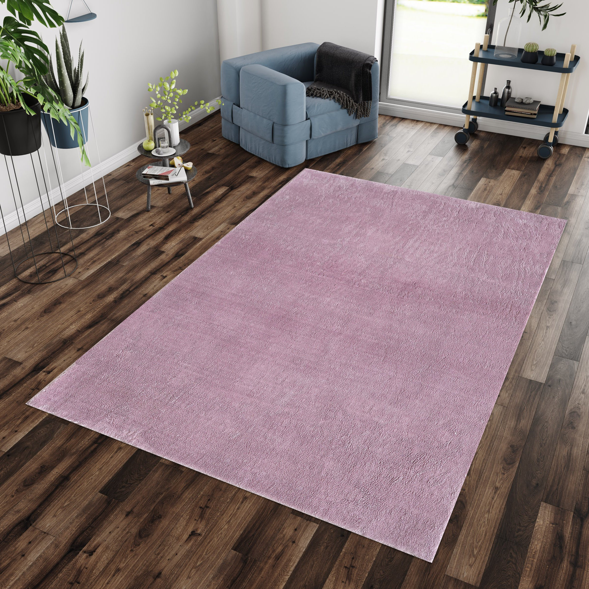17 Stories Kayline Solid Colour Purple Area Rug | Wayfair.co.uk