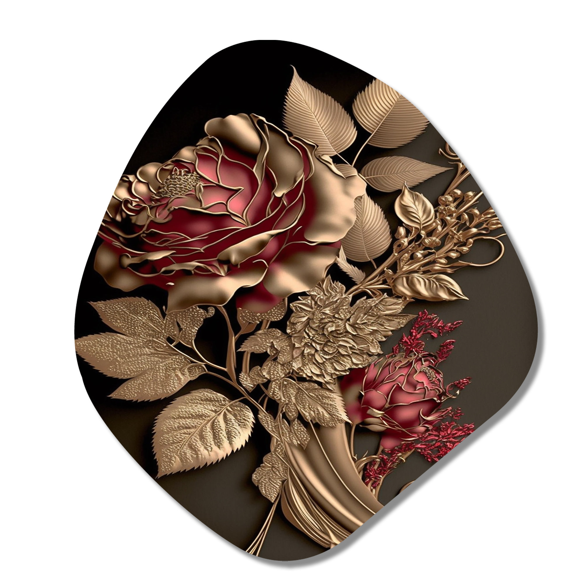 House of Hampton® Gilded Rose Vintage Glam I - Floral Nebula Shape ...