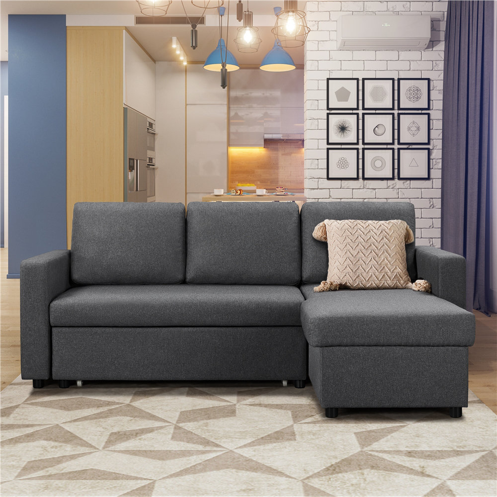 Yaheetech Moda Form L-Shaped Sofa Bed 3 Seater Couch & Reviews ...