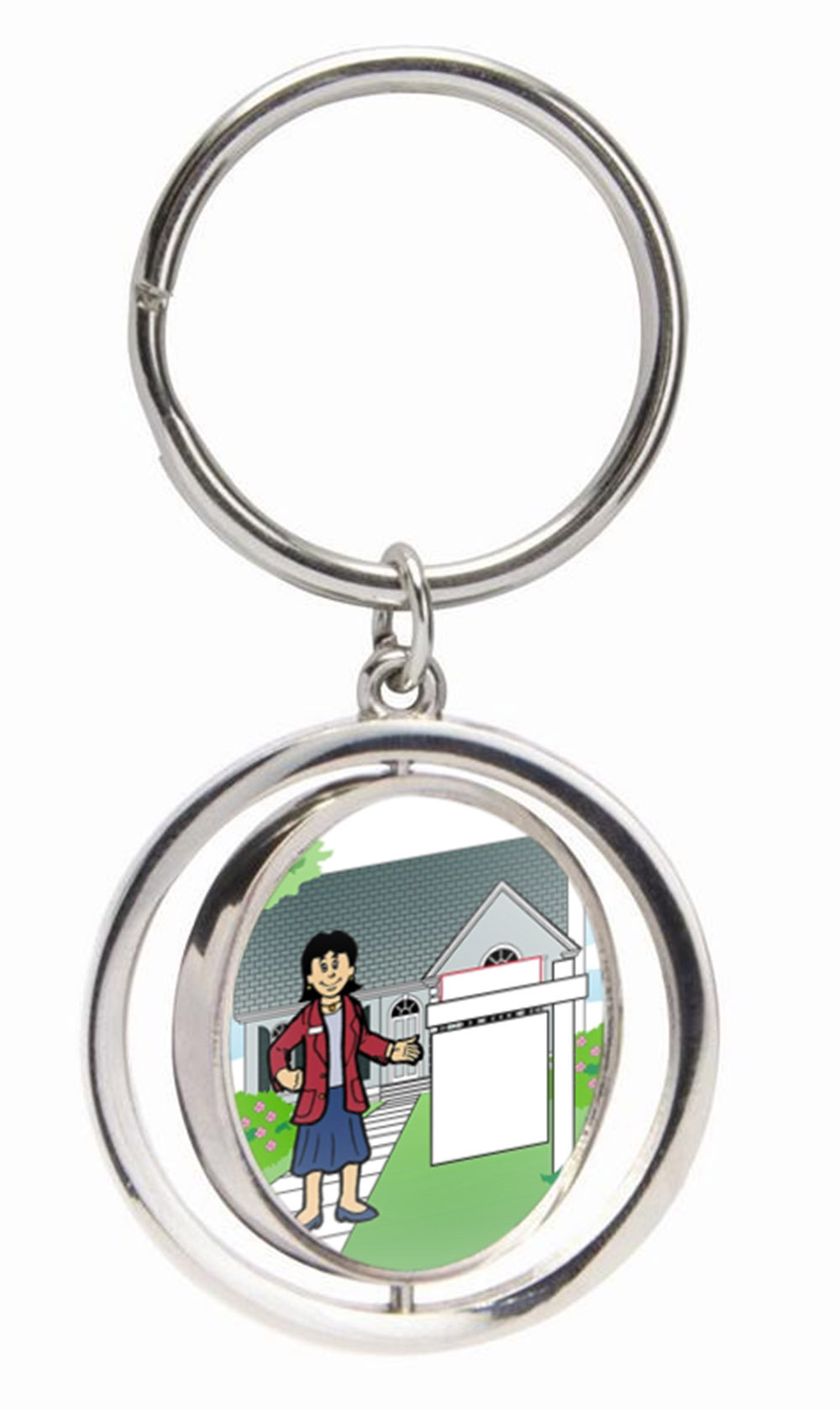 Printed Perfection Personalized Real Estate Female Small Spinning Key ...