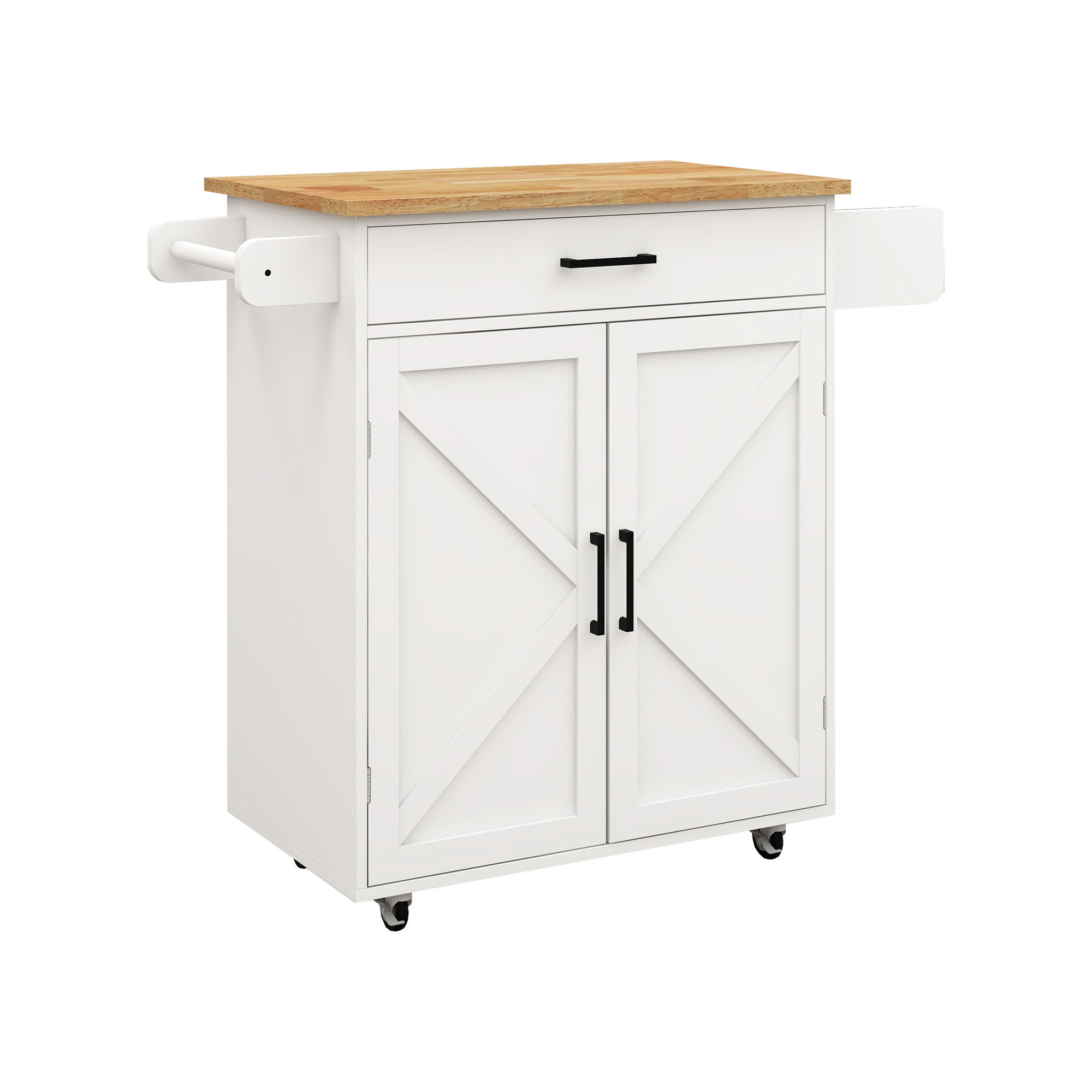 Ebern Designs Kitchen Island Trolley With Customizable Storage And ...