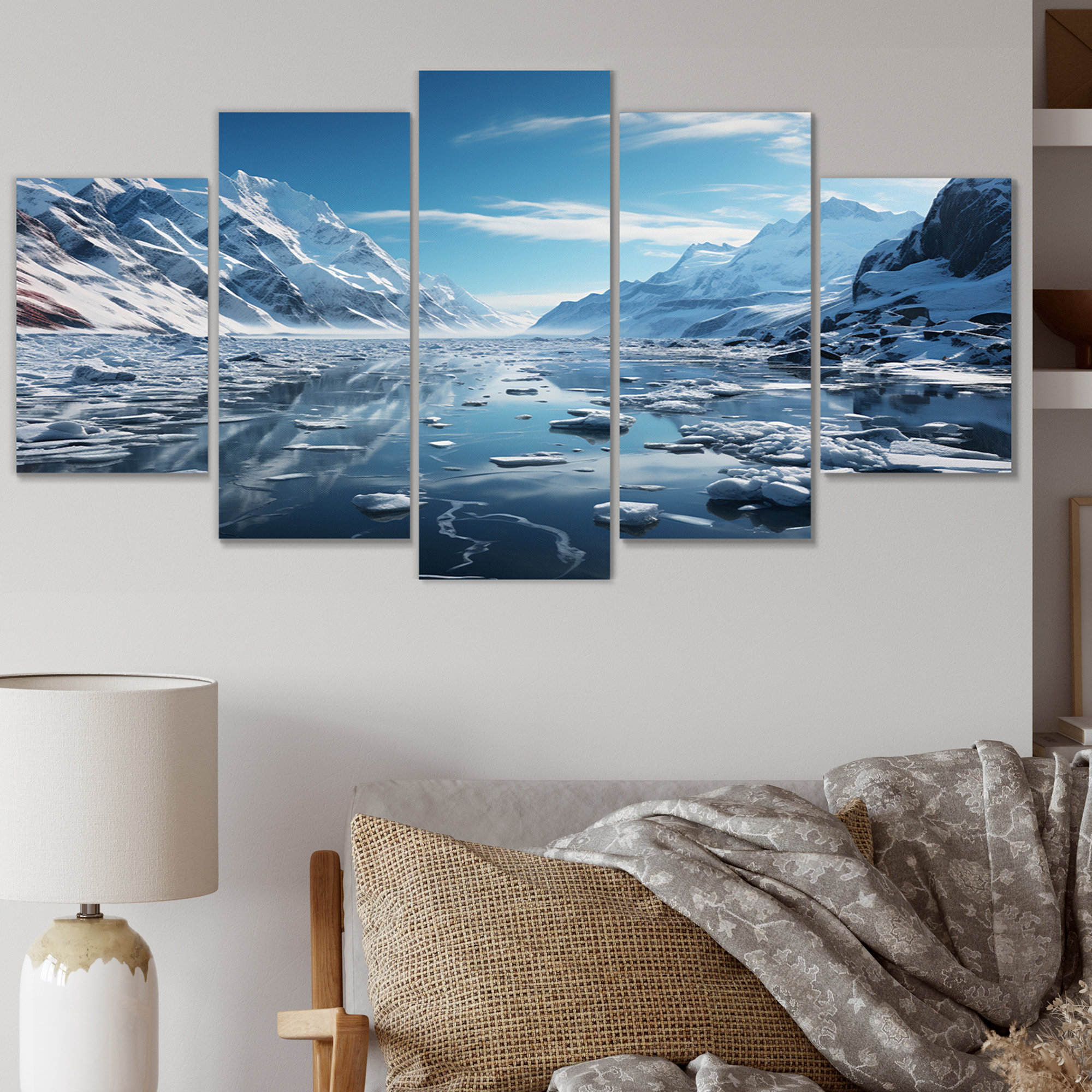 Design Art Blue Glacier Frozen Eternity - Landscapes Wall Decor - 5 ...