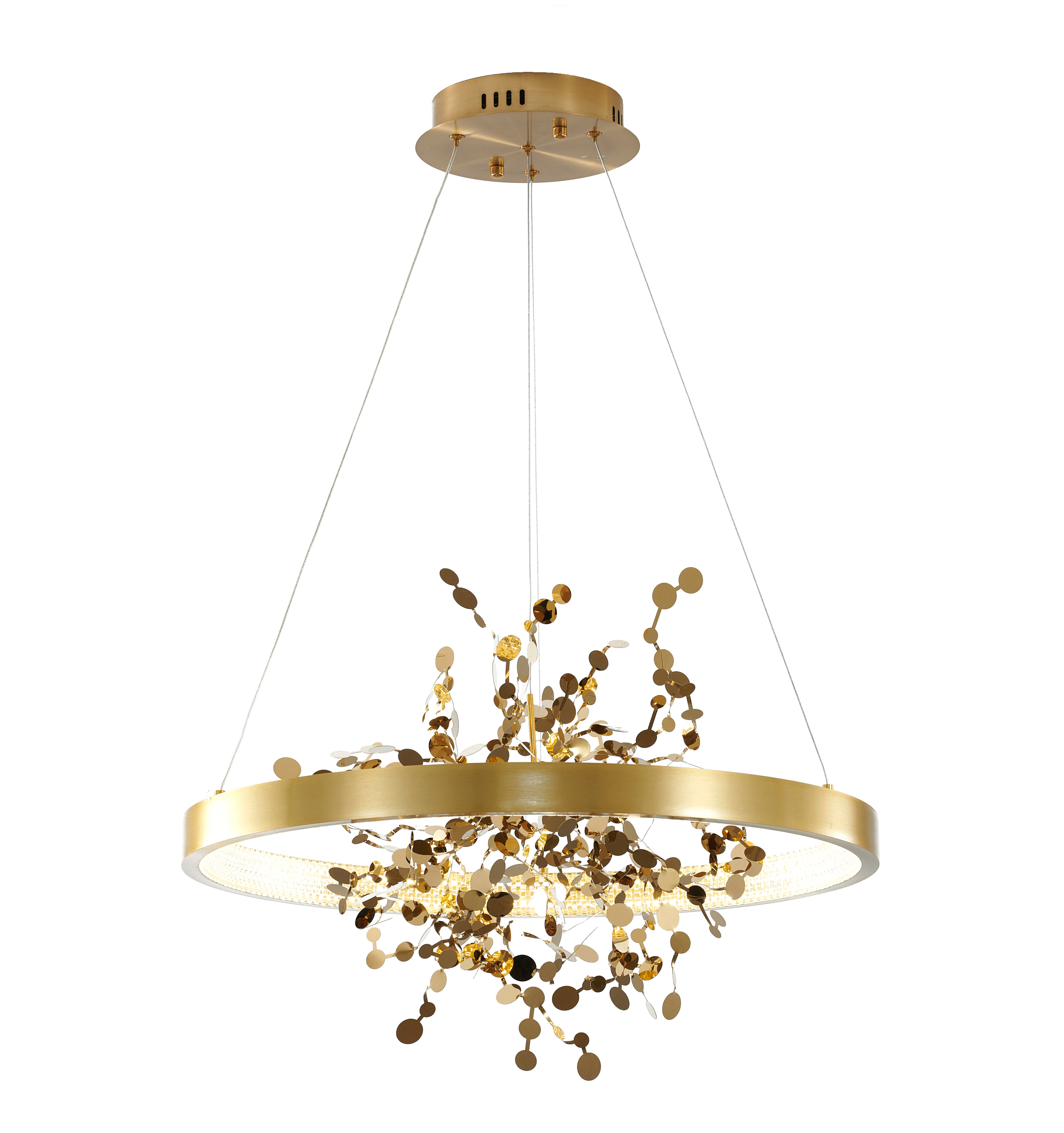 Mercer41 Harleyann Gold LED Chandelier With Confetti Interior | Wayfair