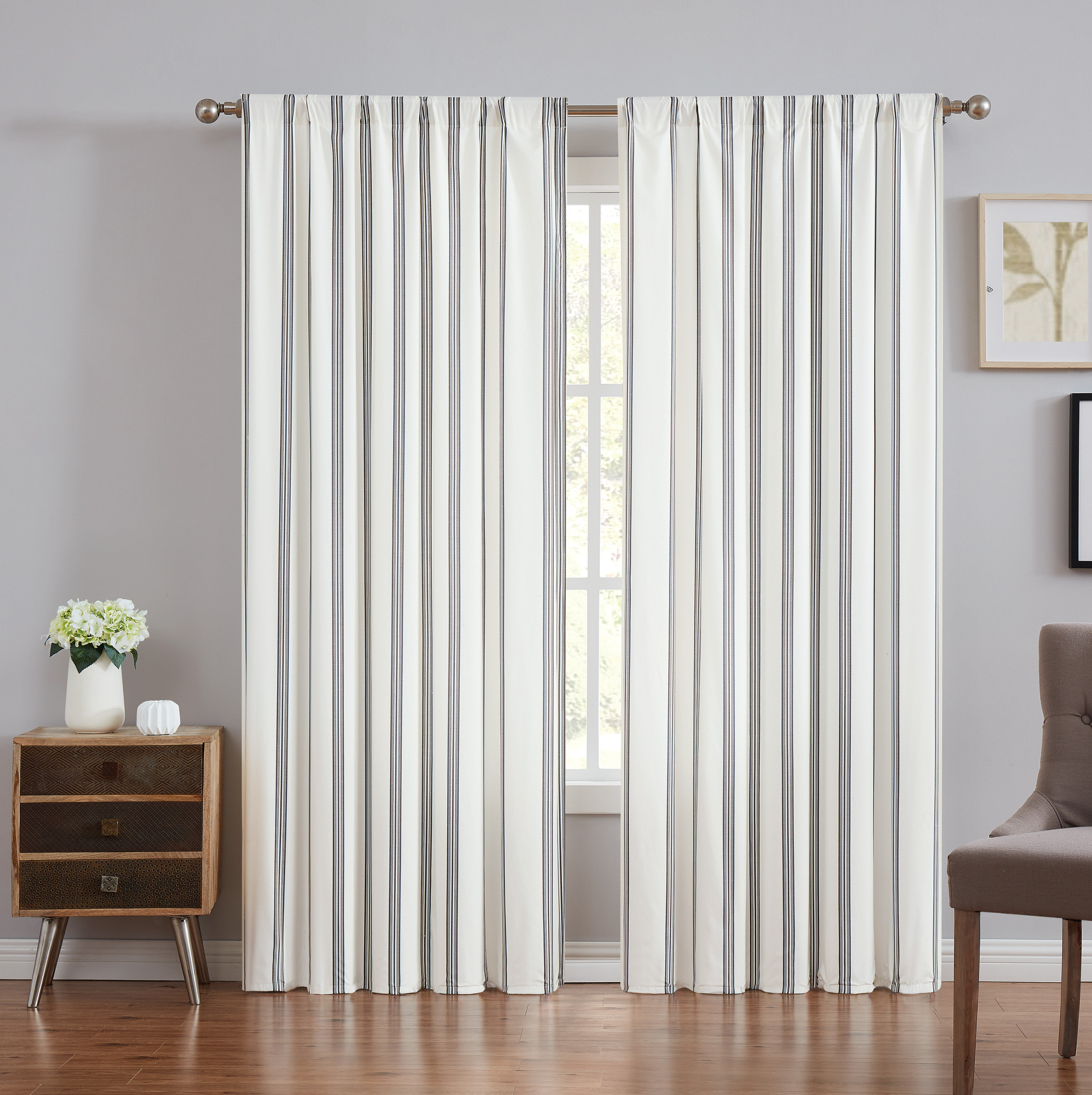Truly Soft Millenial Stripe Window Panel Pair & Reviews - Wayfair Canada