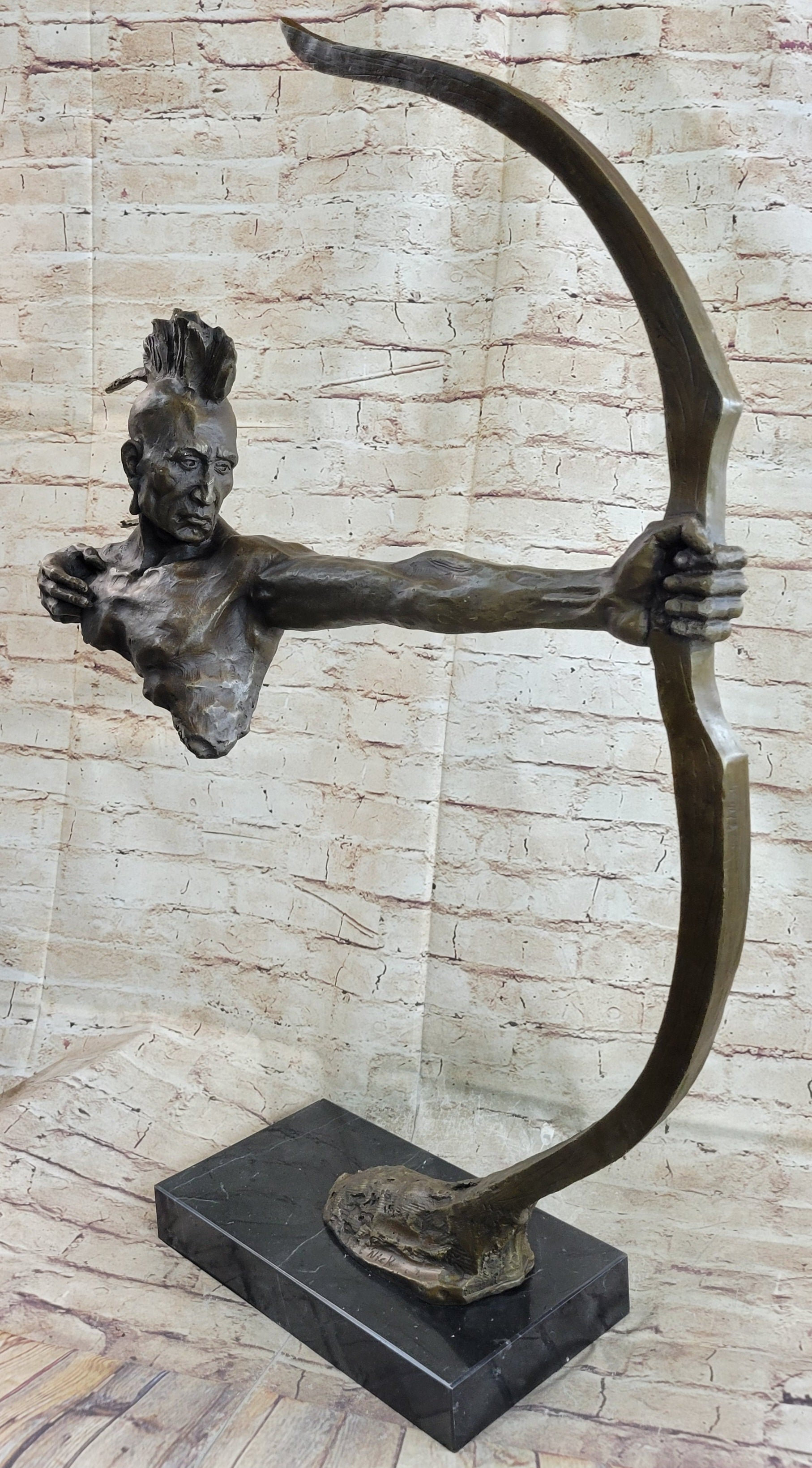 Canora Grey Teyha Native American Indian Mohawk Archer Bronze Bust ...