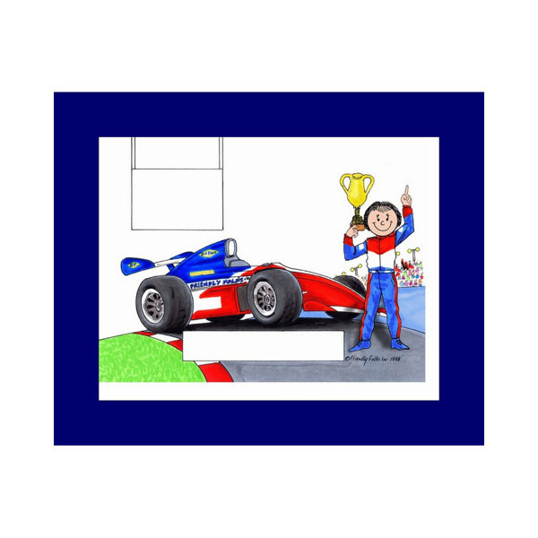 Printed Perfection Personalized Race Car Driver, Indy - Female Cartoon ...
