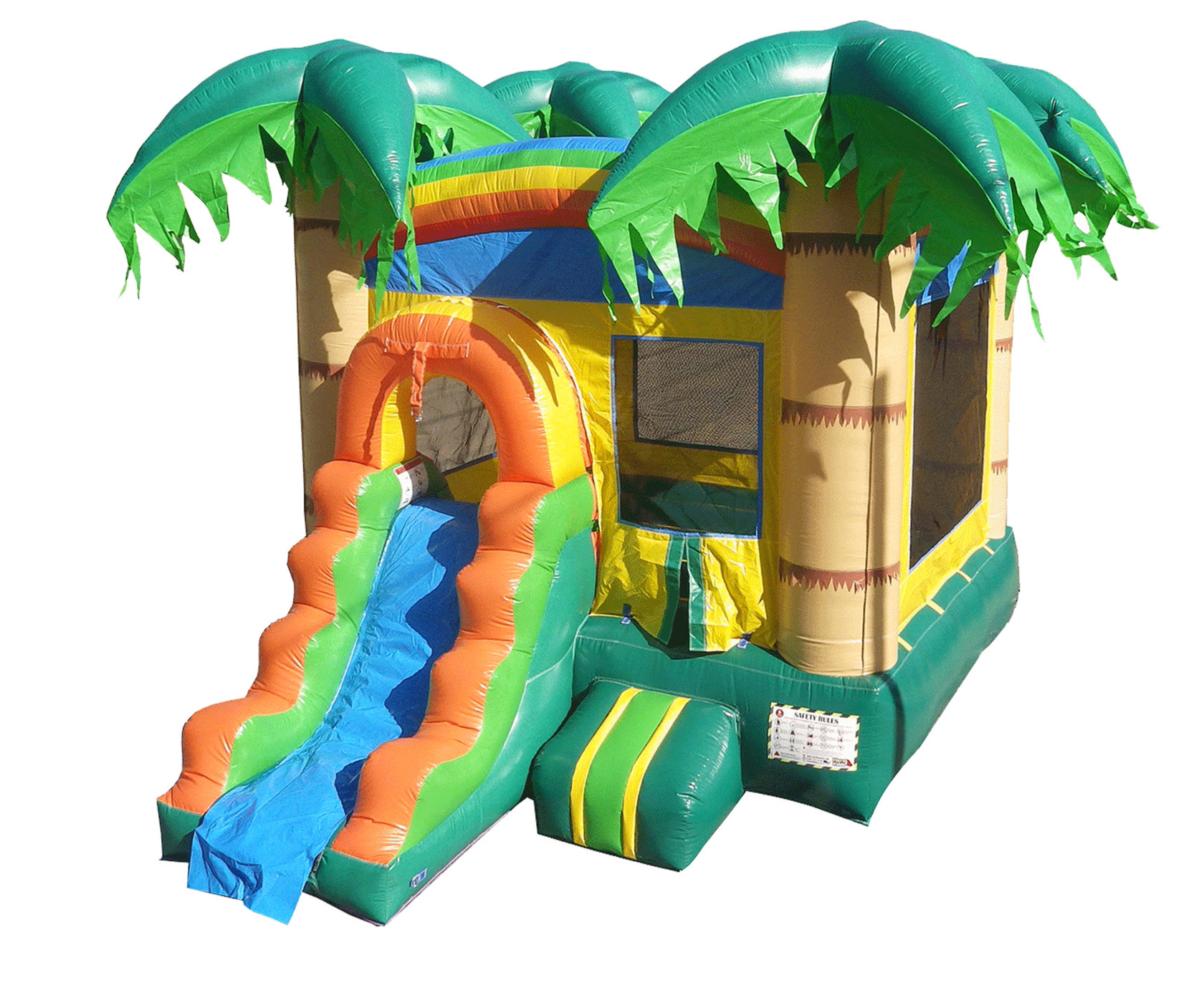 HeroKiddo Tropical Breeze Commercial Grade Bounce House with Slide ...
