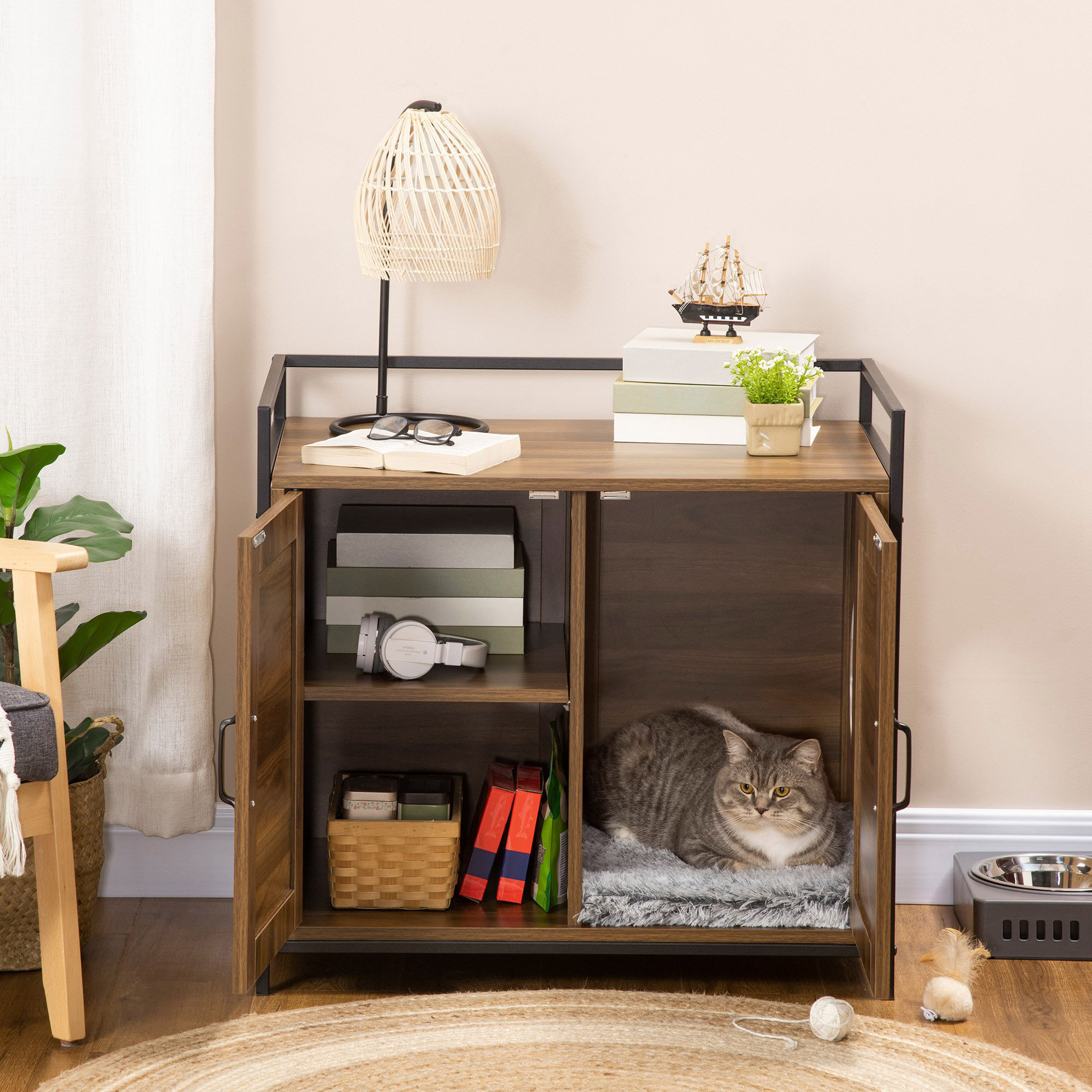 Tucker Murphy Pet™ Large Cat Litter House End Table For Indoor Cats ...