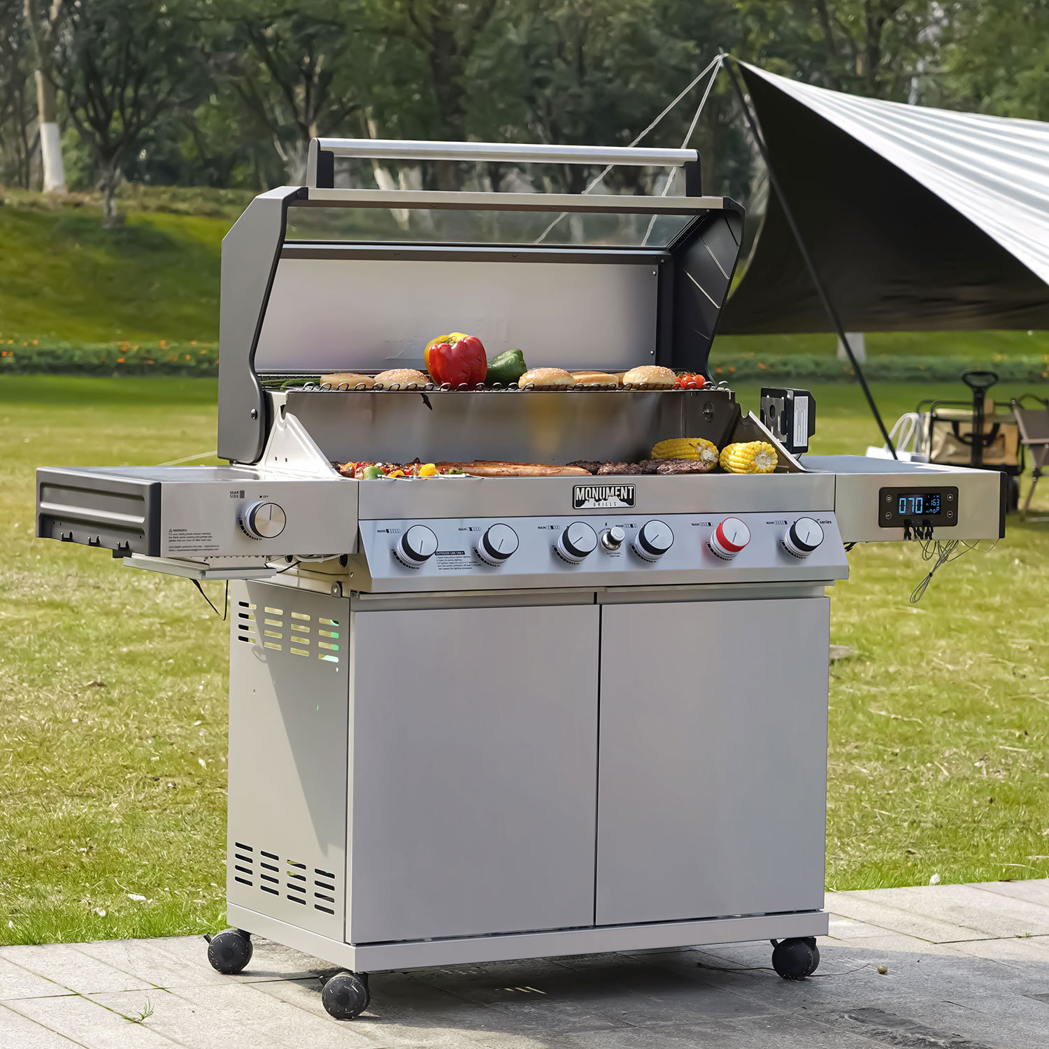 Monument Grills Denali 605pro Stainless Smart Tech Propane Gas Grill ...