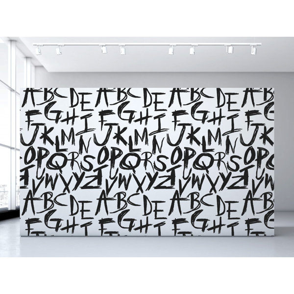 Olivia + Poppy Letters 27' L x 25" W Wallpaper Roll | Wayfair