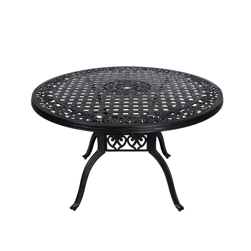 Astoria Grand 48 Inch Outdoor Dining Splicing Table Cast Aluminum Patio ...