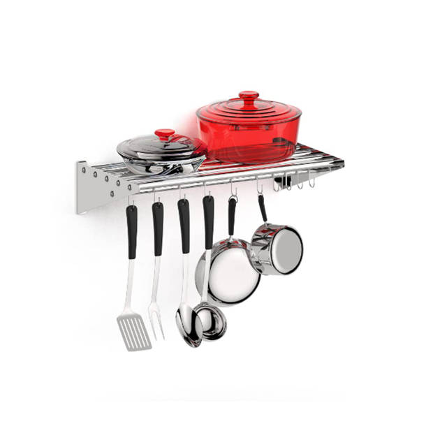 Prep & Savour Steel Flat Wall Mounted Pot Rack | Wayfair