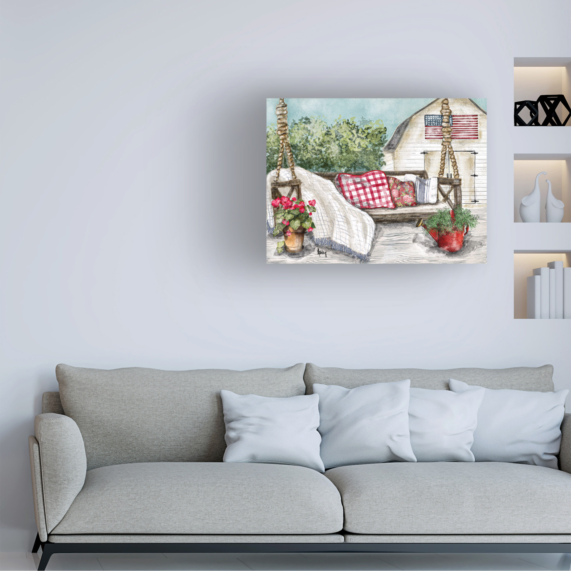 Ebern Designs Ashley Bradley Summer Porch Swing Canvas Art - Wayfair Canada