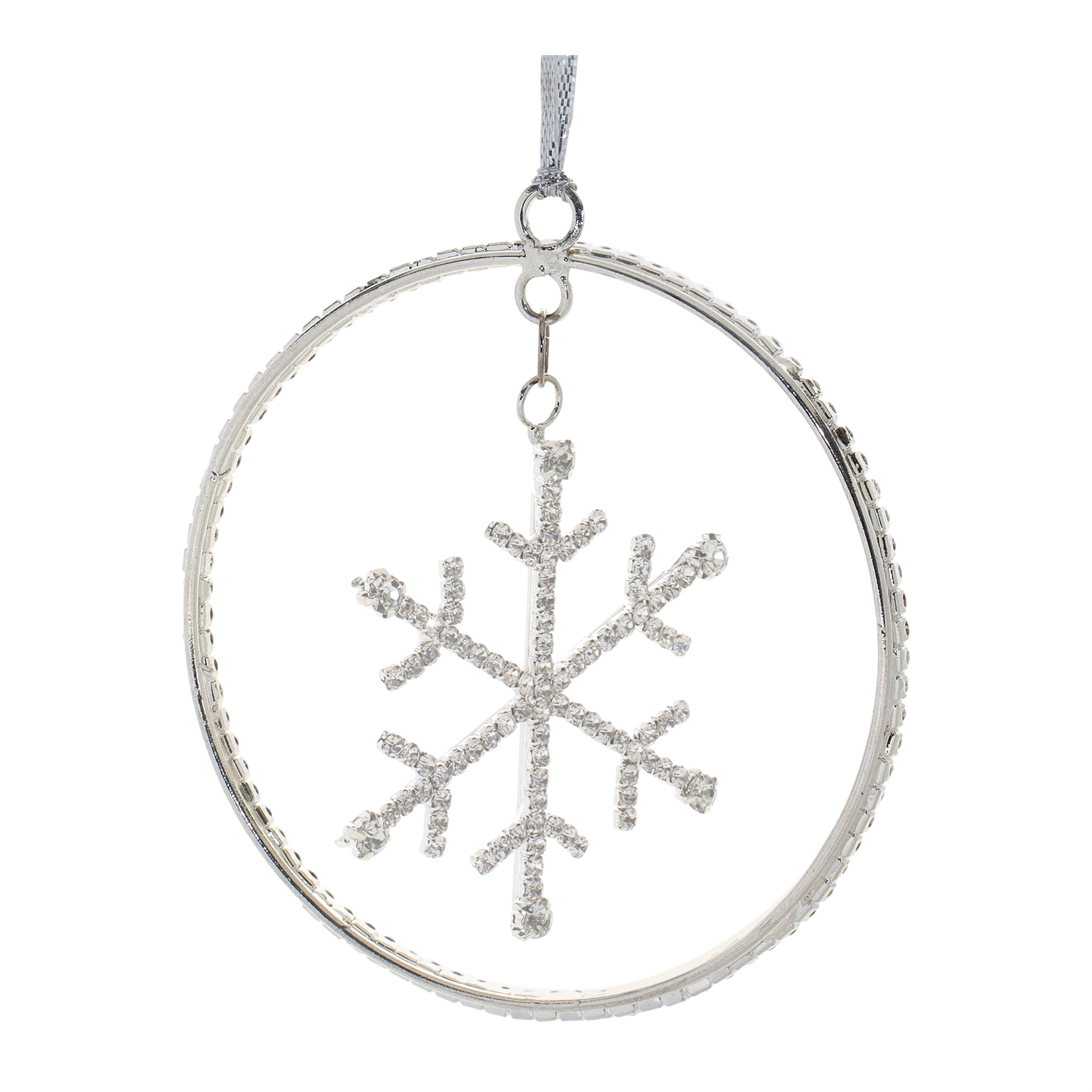 Melrose International Jeweled Metal Hanging Snowflake Ornament (Set of ...
