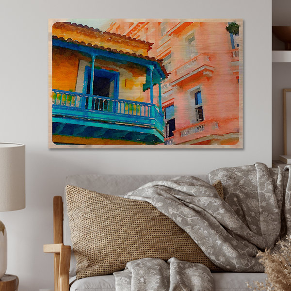 Winston Porter Italian Pastel Architecture On Wood Painting | Wayfair