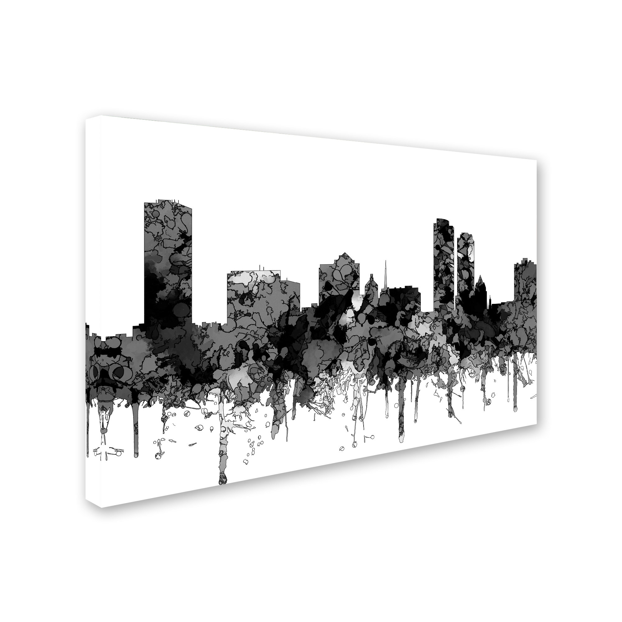 Trademark Fine Art 'Milwaukee Wisconsin Skyline BW' Graphic Art Print ...