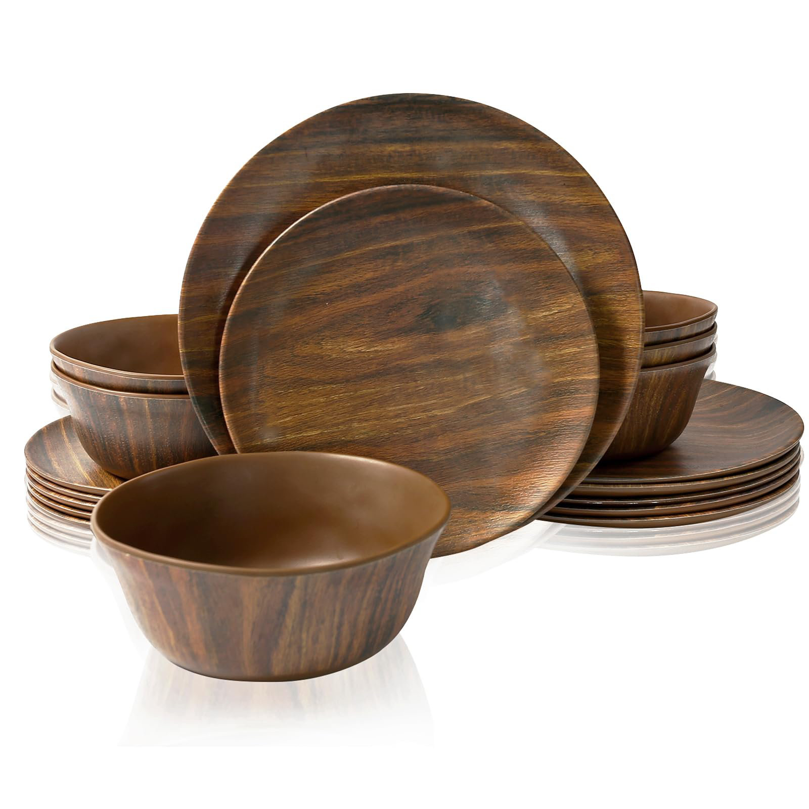 Loon Peak® Dinnerware Set, Melamine Dinner Dishes Set With Bowls And ...