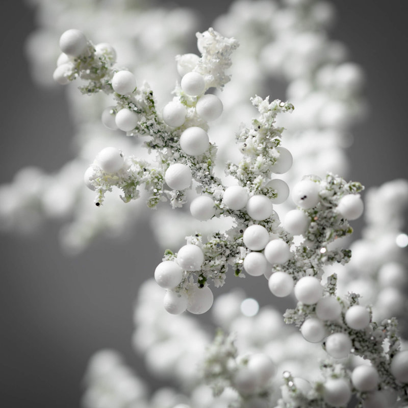 Primrue 30" Artificial Frosted Juniper Berry Swag, White | Wayfair