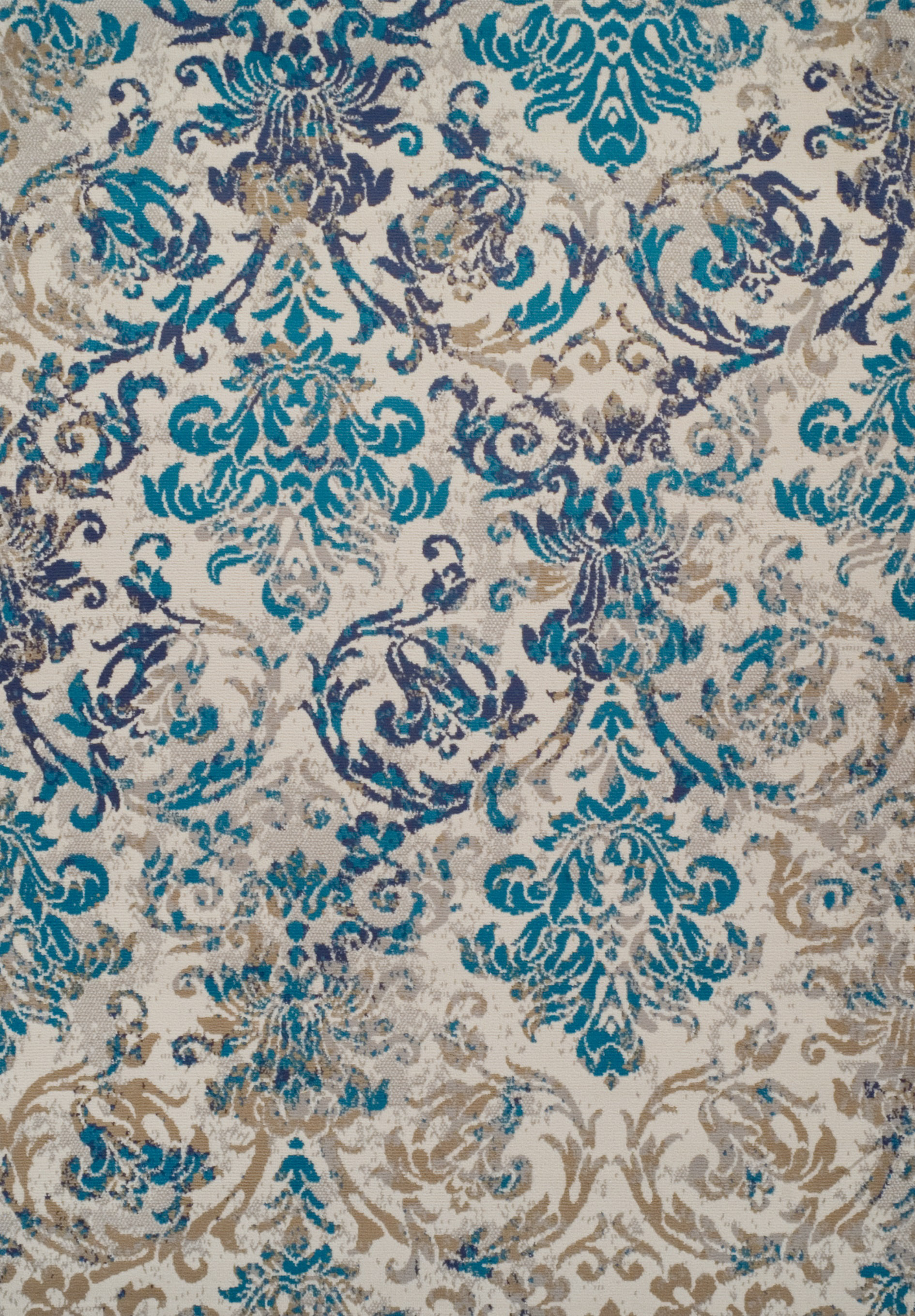 House of Hampton® Dashamira Damask Blue Indoor / Outdoor Area Rug ...