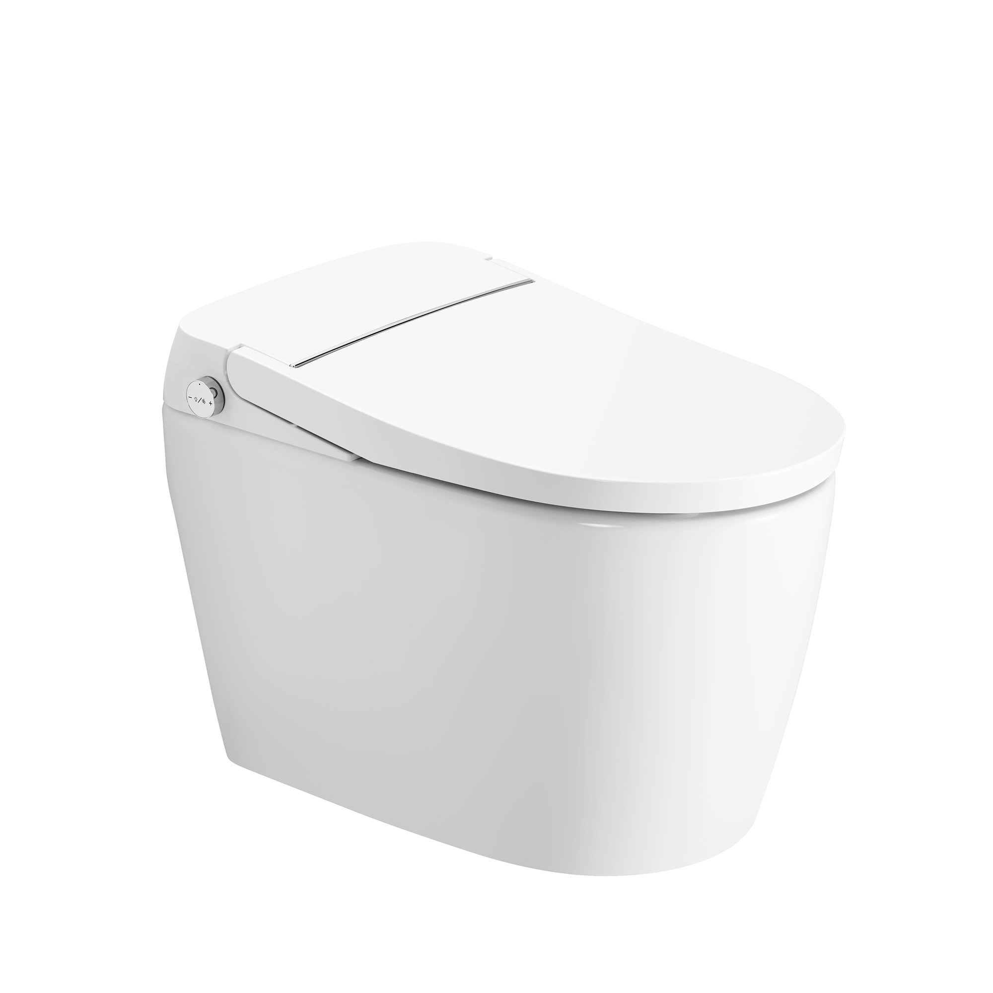 TAPLONG 15-3/4'' H Floor Mount Smart White Toilet With Tankless And ...