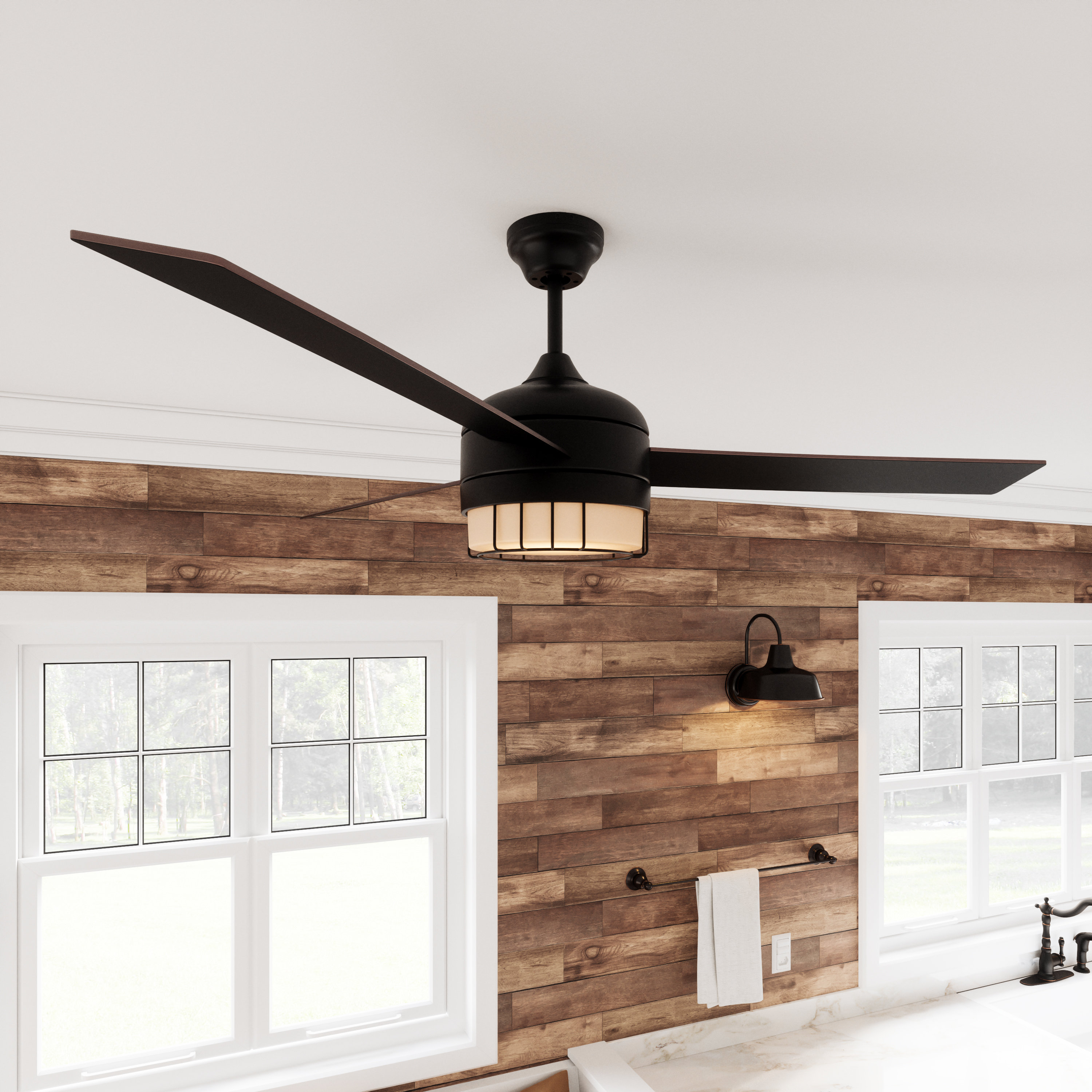 Williston Forge 52" Diaundra 3 Blade Ceiling Fan, Light Kit Included ...