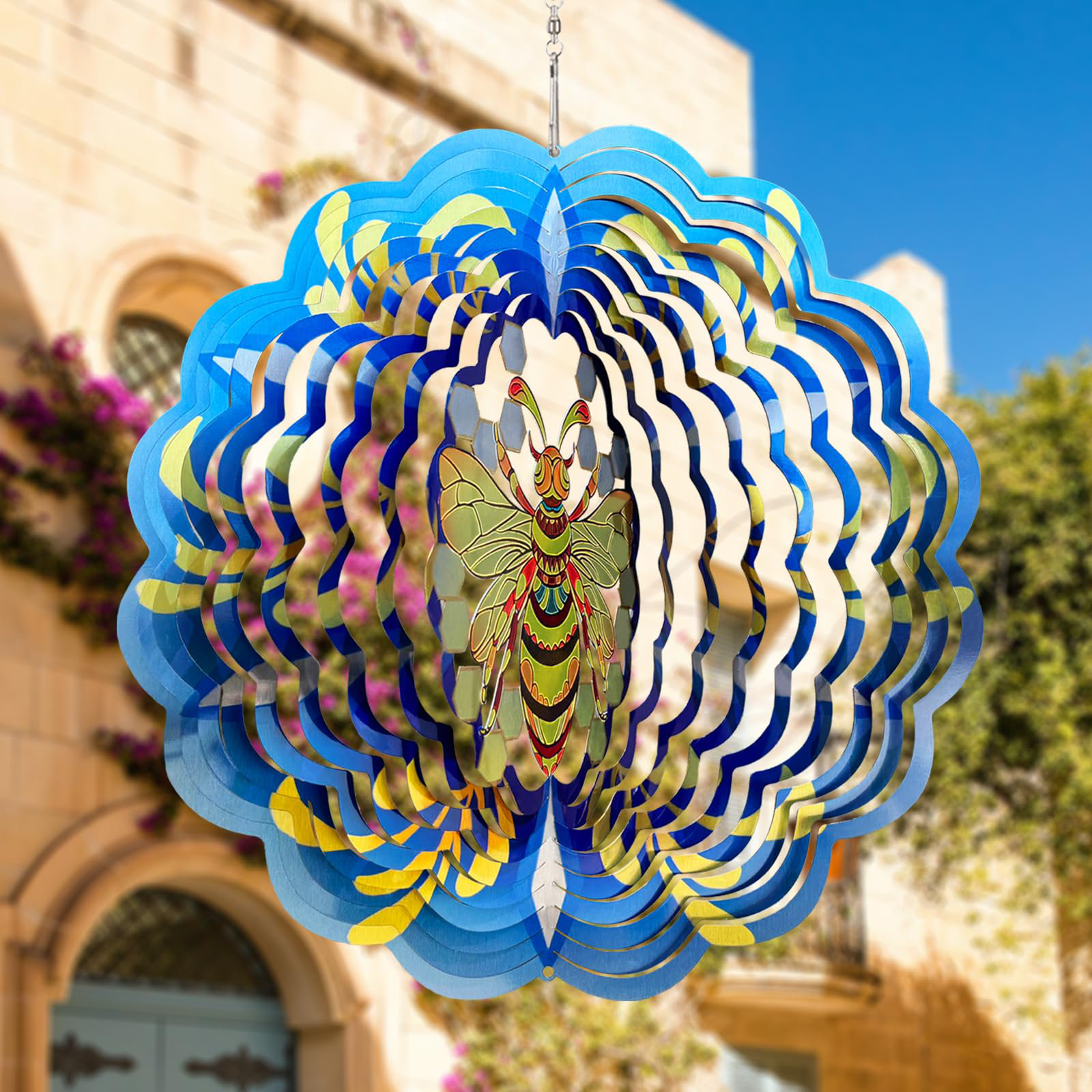 Arlmont & Co. Bee Wind Spinners 3D Hanging Wind Spinner Bee Ornament ...