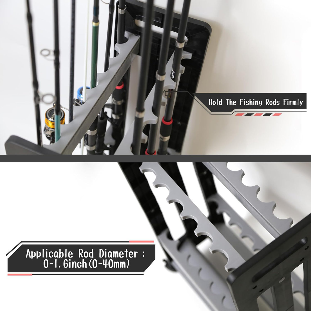 WFX Utility™ Fishing Rod Holder,Fishing Pole Holders For Garage,Rod ...