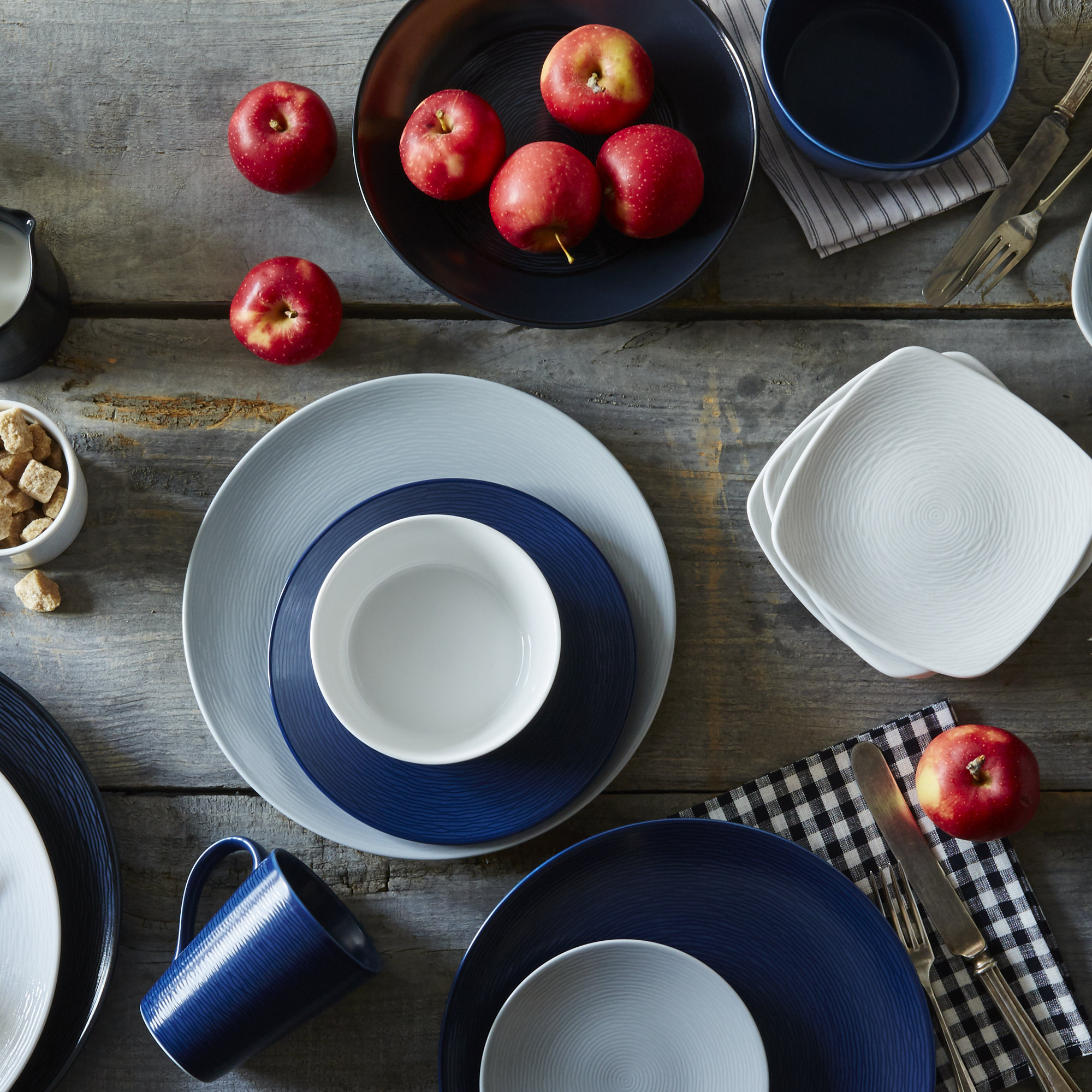 Noritake Colorscapes Swirl 12-Piece Coupe Dinnerware Set, Service For 4 ...