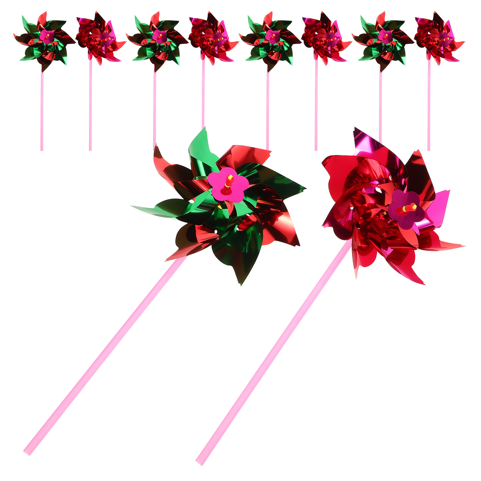 Dakota Fields 10Pcs Plastic Windmill Pinwheel Wind Kids Toy Garden Lawn ...
