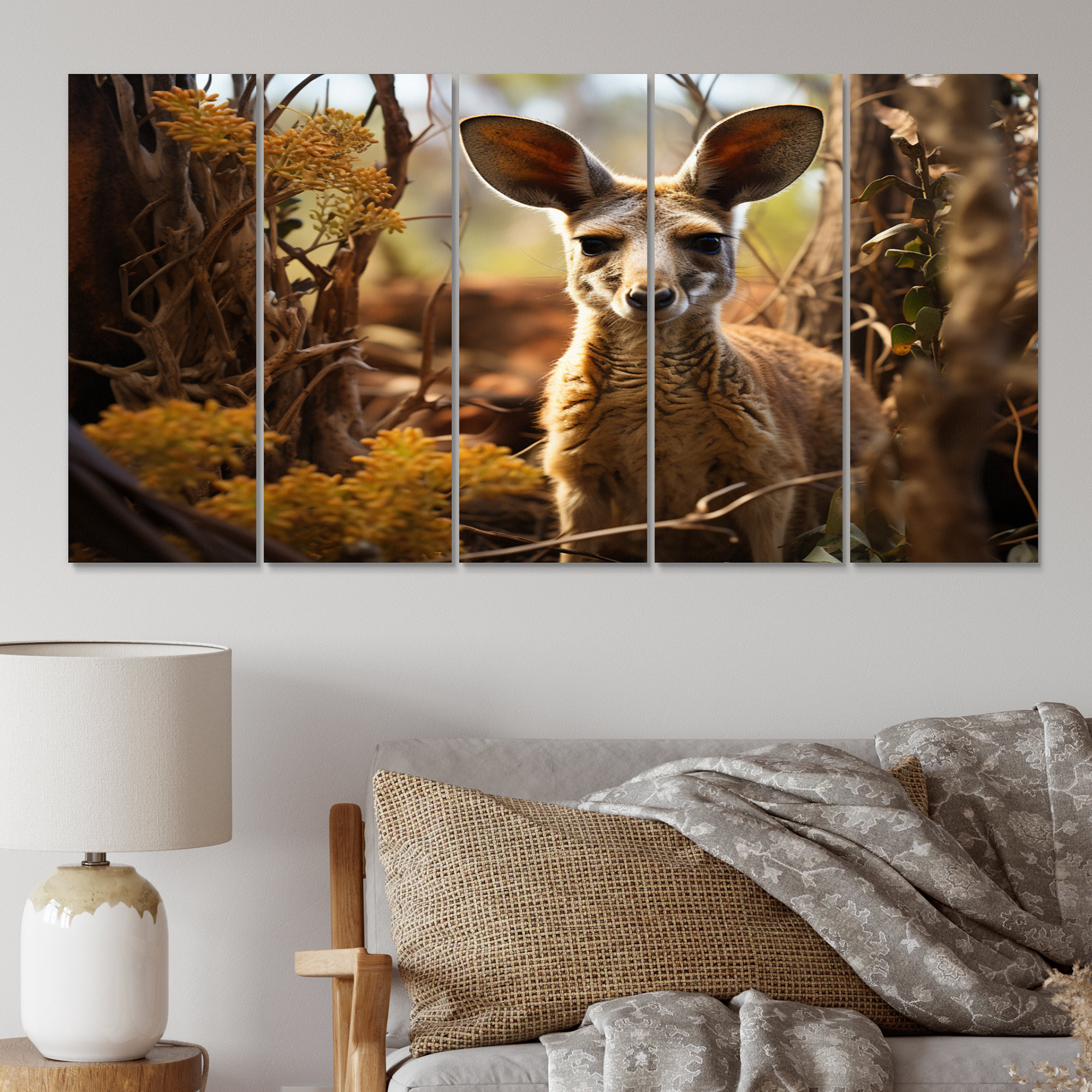 Millwood Pines Kangaroo Portrait - Animals Canvas Art Print - 5 Equal ...
