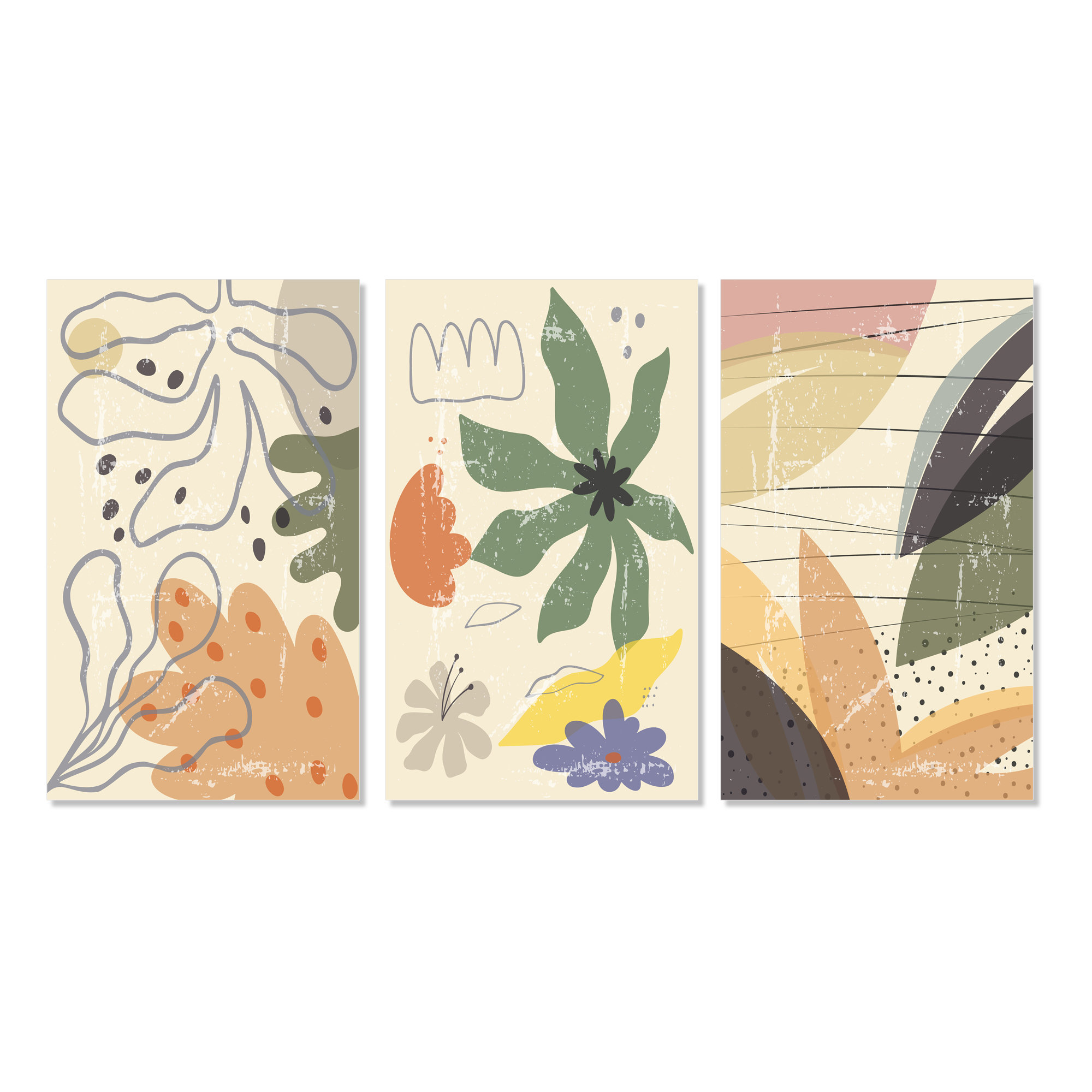 Red Barrel Studio Minimal Vintage Floral Silhouettes I - Mid-Century ...
