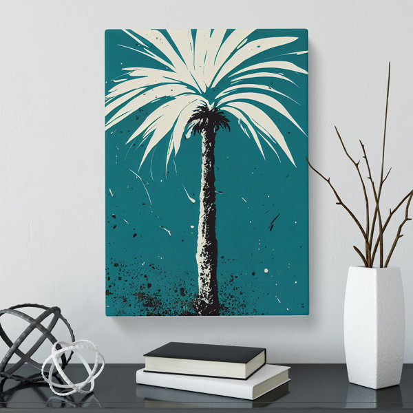 Bay Isle Home CAN-V0523-1708X Palm Tree Paint Splatter - Wrapped Canvas ...