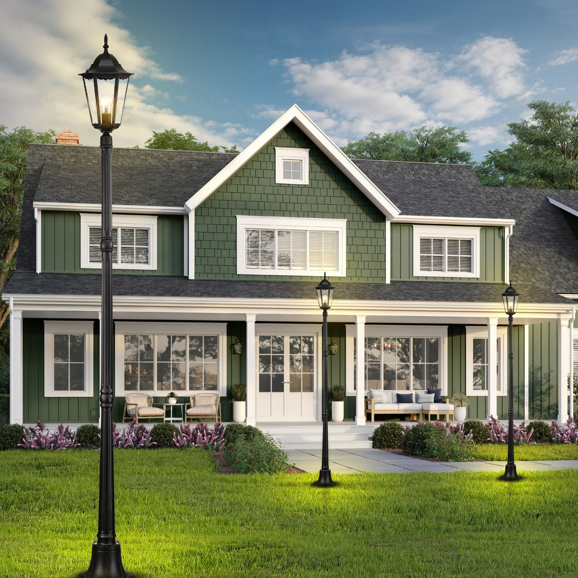 Charlton Home® Dynalee Tempered Glass Lamp Post (Full) | Wayfair