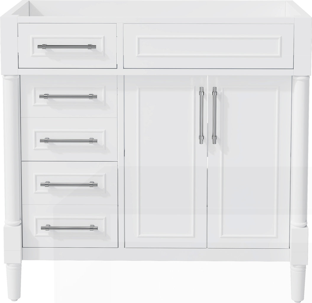 Charlton Home® Freestanding Bathroom Storage Cabinet with 2 Drawers and ...