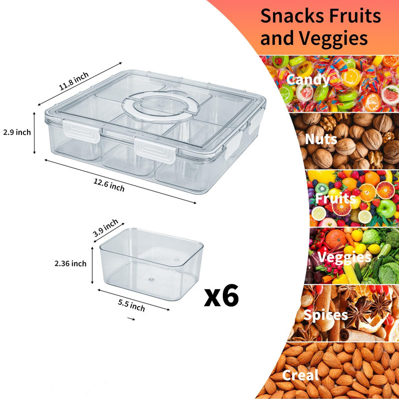One Allium Way Large Fruit Storage Containers Portable Snackle Box ...