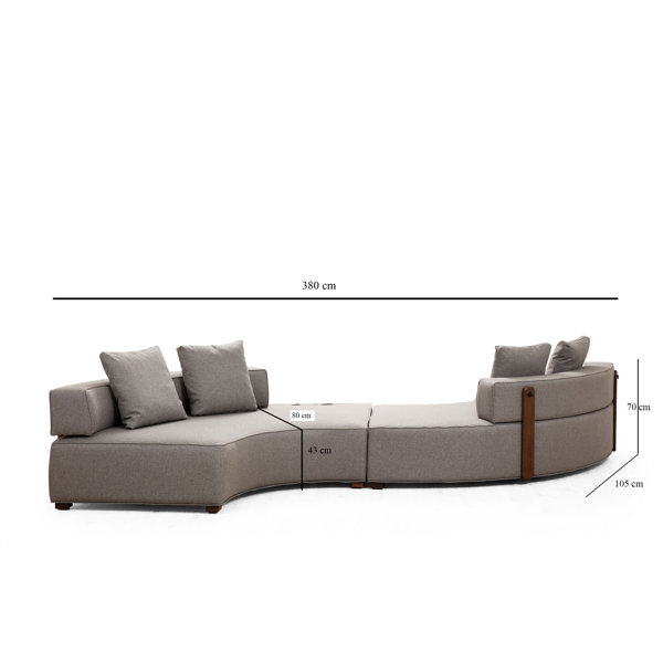 East Urban Home Jamie-Joseph 150" Upholstered Modular Sofa | Wayfair