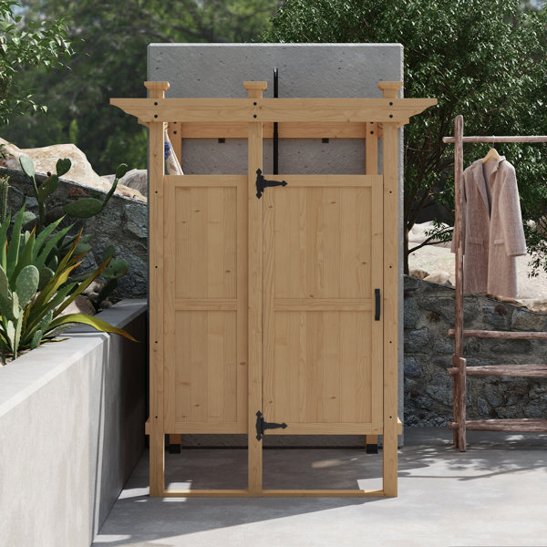 Morinome Outdoor Cedar Shower Room With Lockable Door For Poolside ...