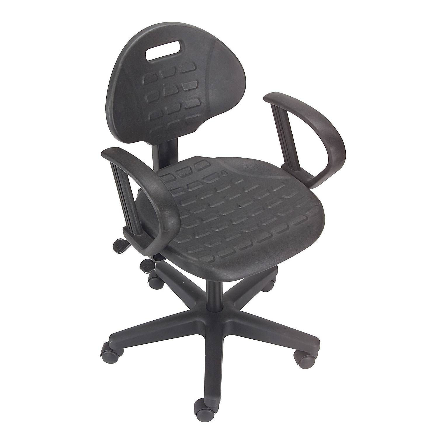 Interion Ergonomic Polyurethane Chair With Arms, Black - Wayfair Canada