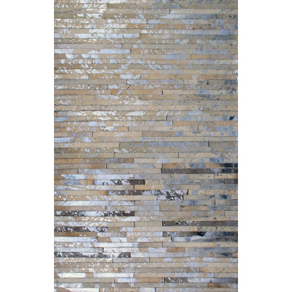 Modern Rugs Ayub Hand Tufted Leather Patchwork Area Rug in Brown/Black ...