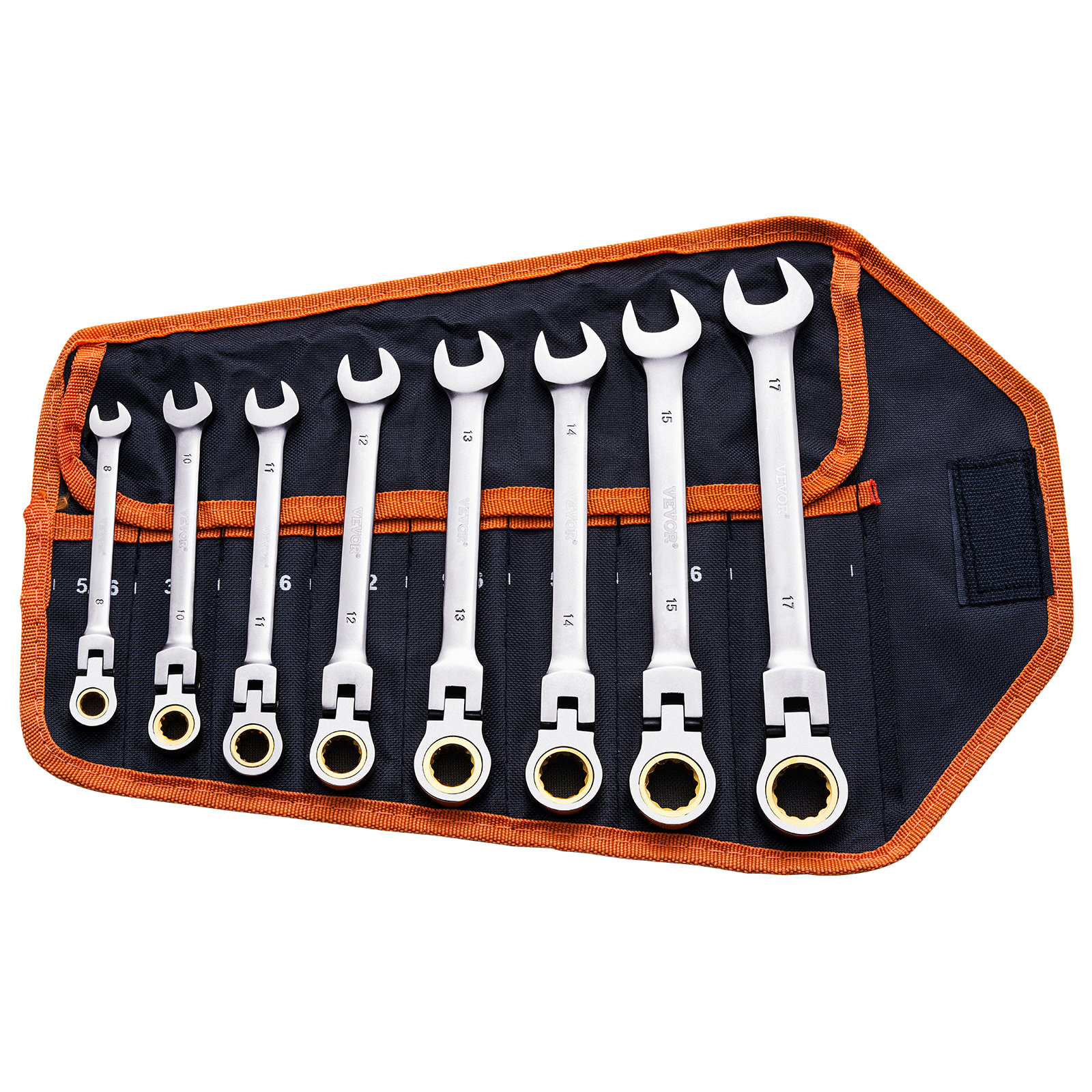 17 Stories Flex-Head Ratcheting Wrench Set 8 PC Metric 8 mm-17 mm with ...