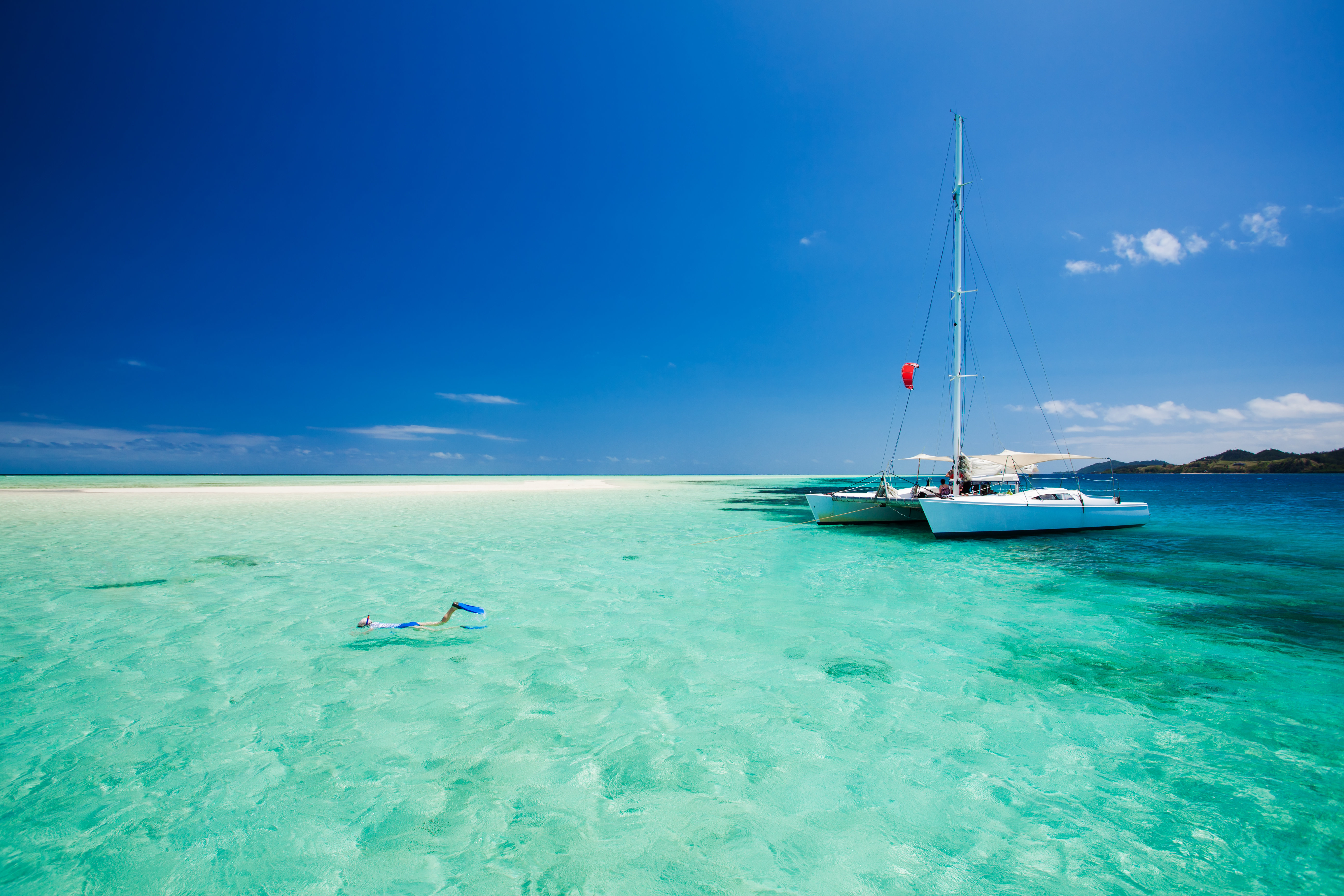Breakwater Bay Catamaran in Water by Mvaligursky - Wrapped Canvas Print ...