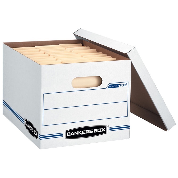 BANKERS BOX Stor/File Box w/Lid, Ltr/Lgl, Paper, 12 x 15 x 10, Kraft ...