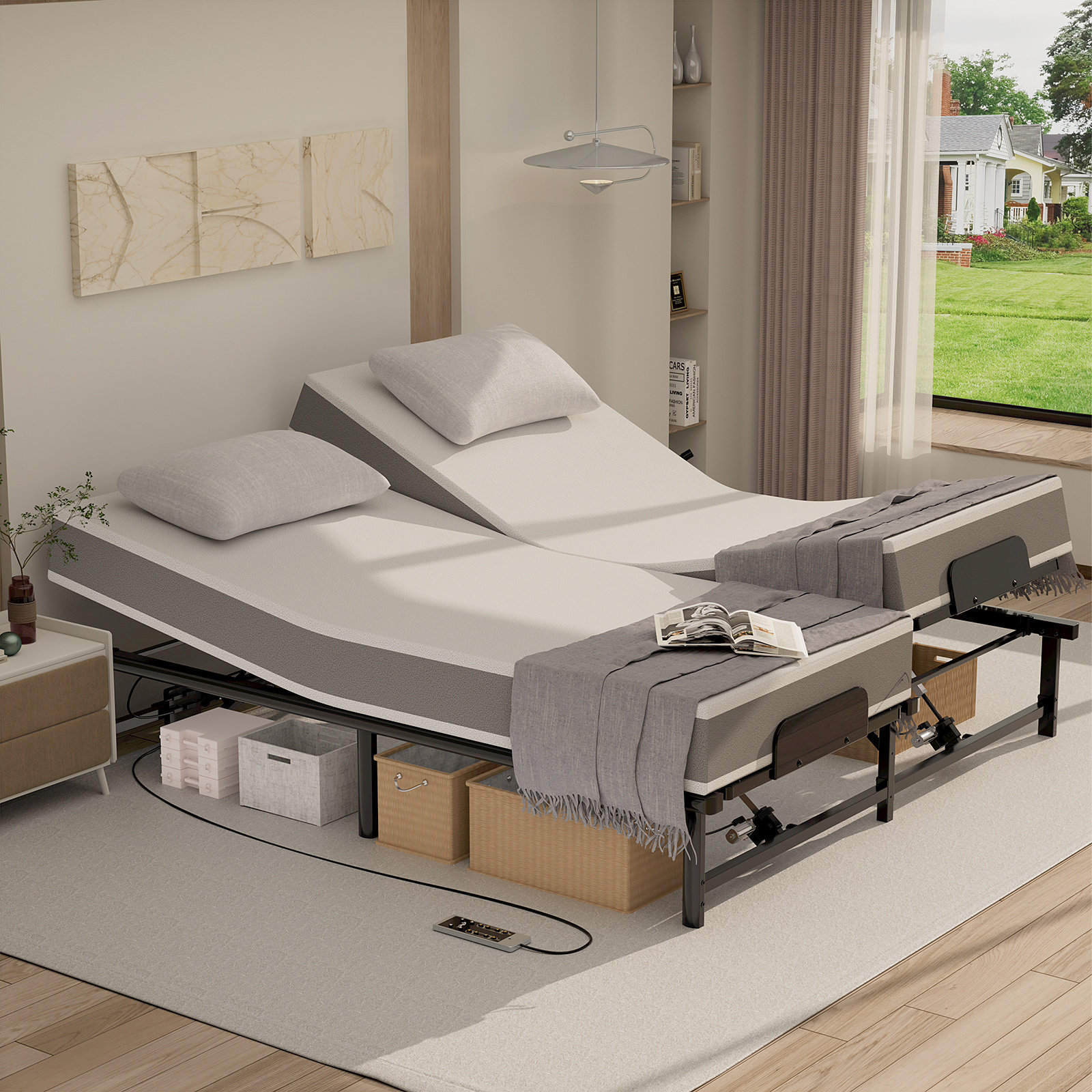 PPorfamilia Adjustable Bed Frame Bed Base With Remote Control ...