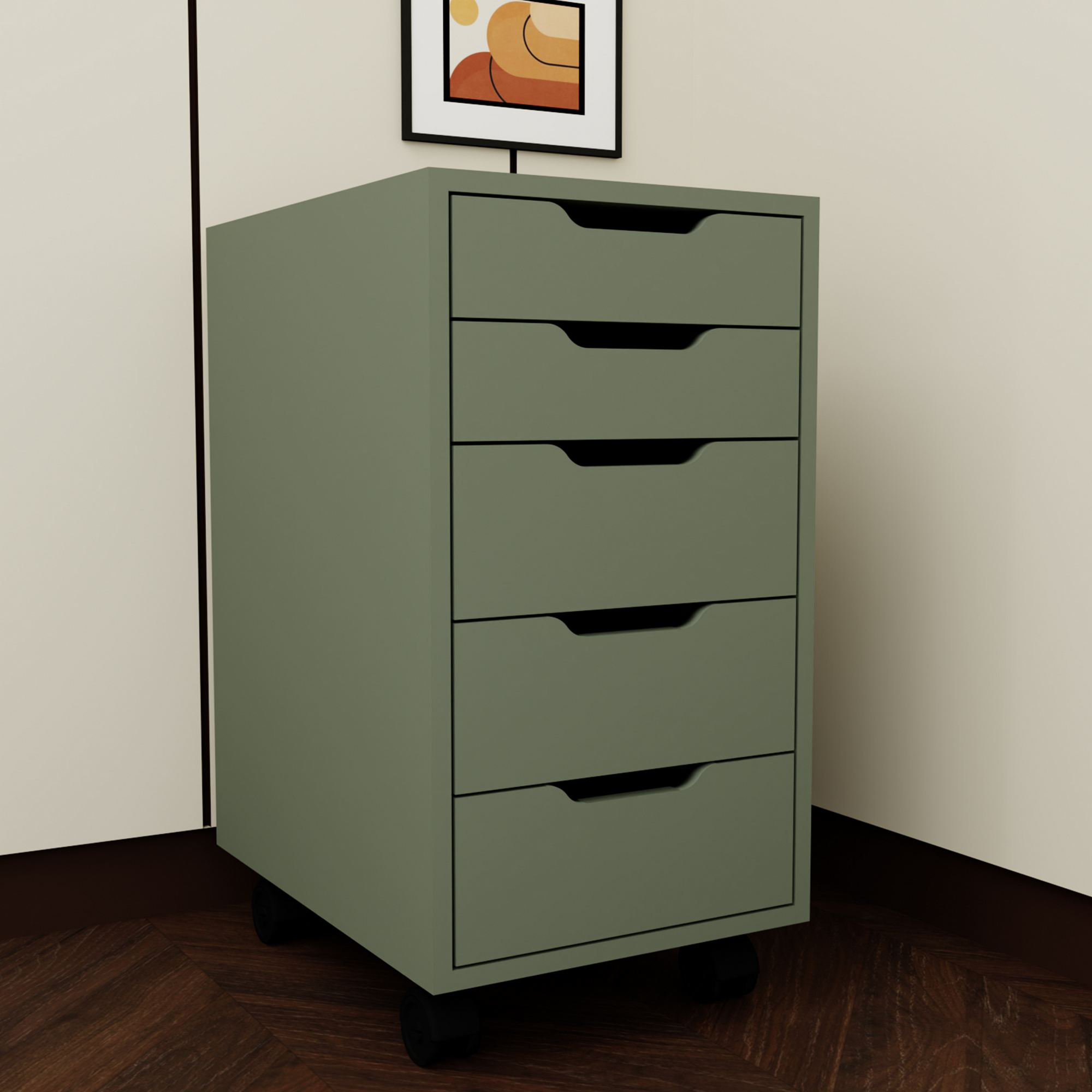 Hokku Designs 5-Drawer Chest Filing Cabinet On Wheels | Wayfair
