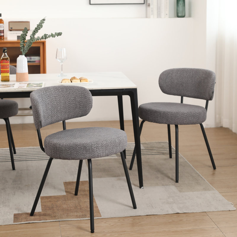 Corrigan Studio® Modern Sherpa Dining Chairs Set of 6, Mid Centry ...