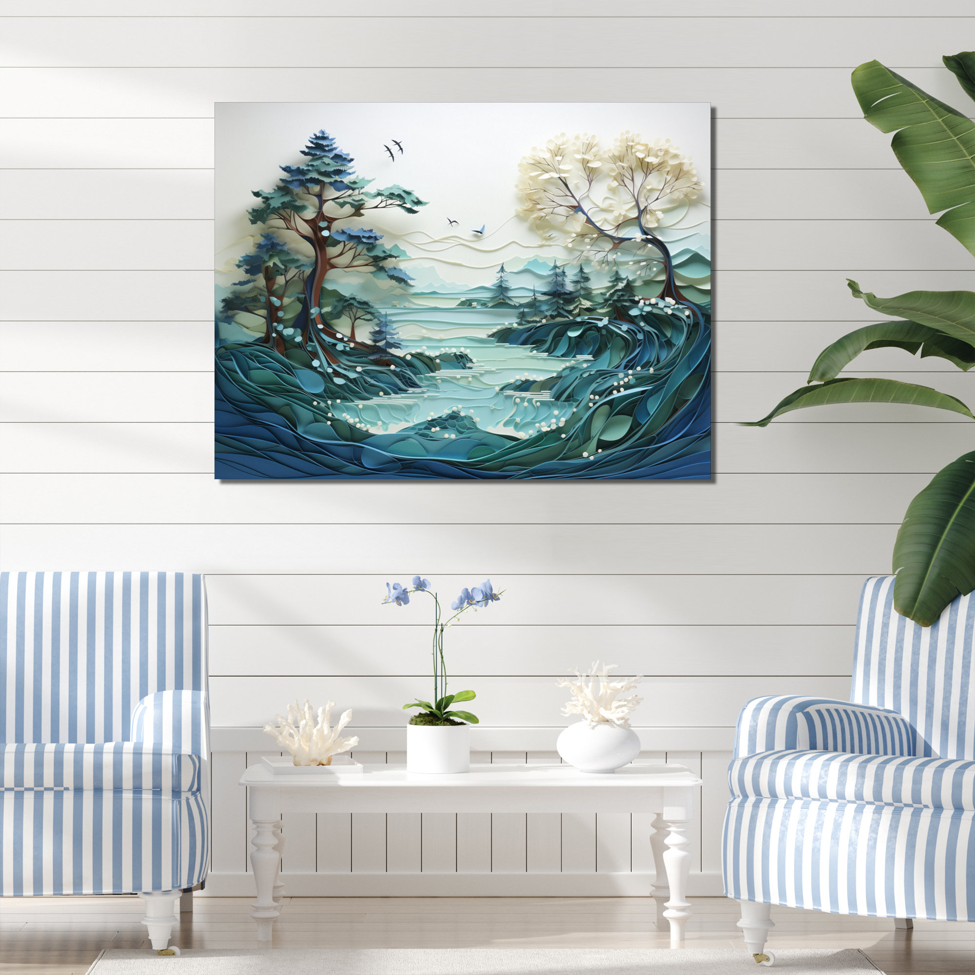 Red Barrel Studio® Teal White Iceberg Glacial Reflections - Iceberg ...